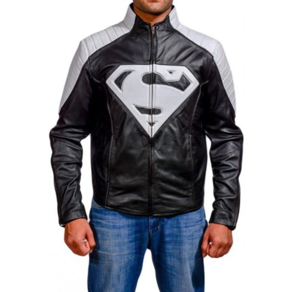 Superman Black With White jacket - Dziner Jacket