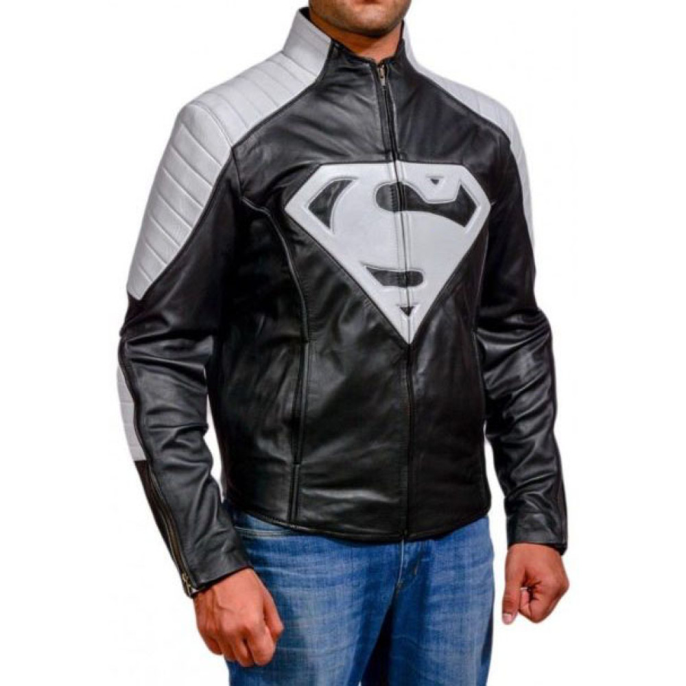 Superman Black With White jacket - Dziner Jacket