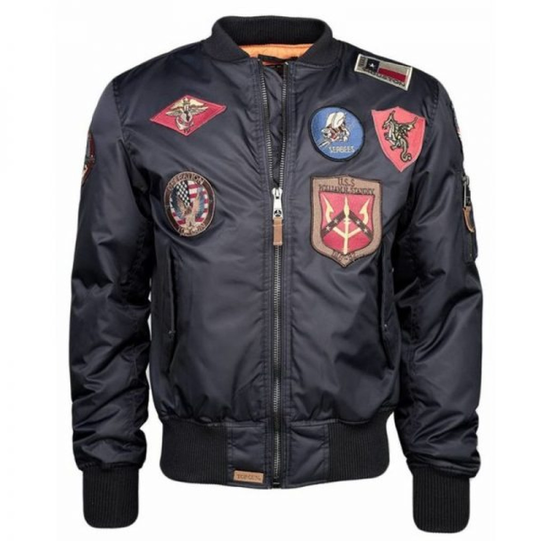Top Gun Ma-1 Flight Bomber Jacket with Patches - Dziner Jacket